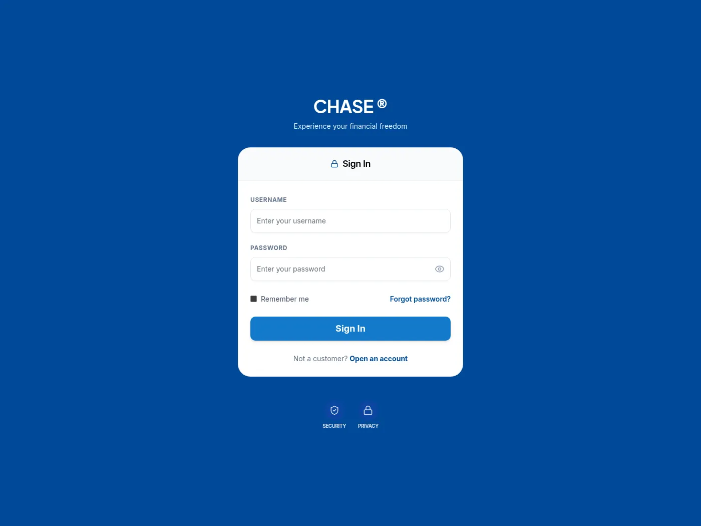 Chase Account Simulator