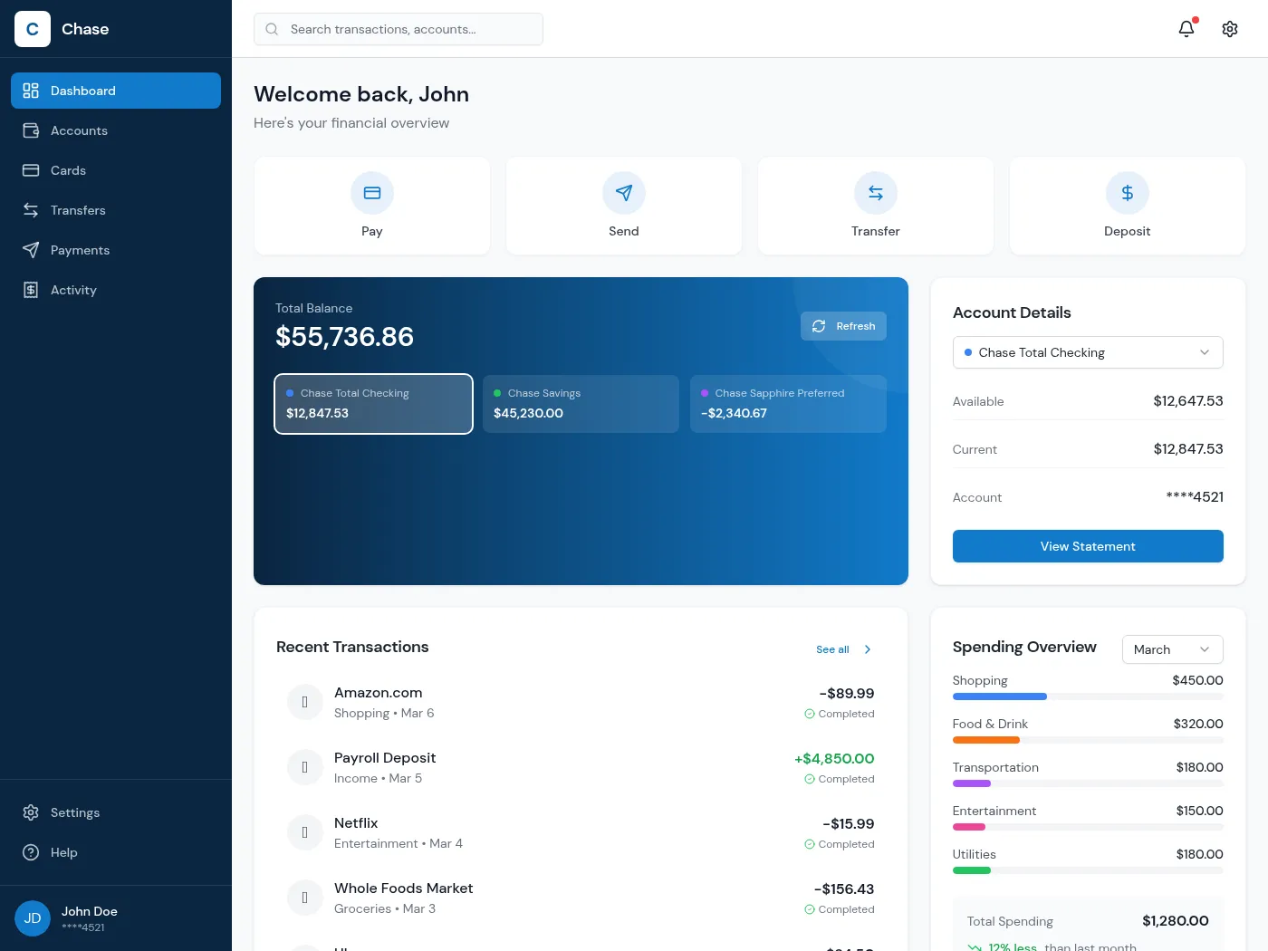 Chase Bank Clone