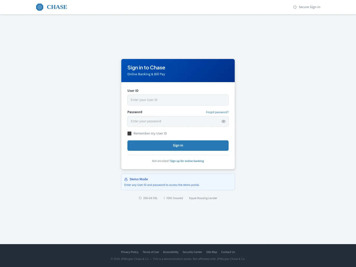 ChaseBank Web Portal