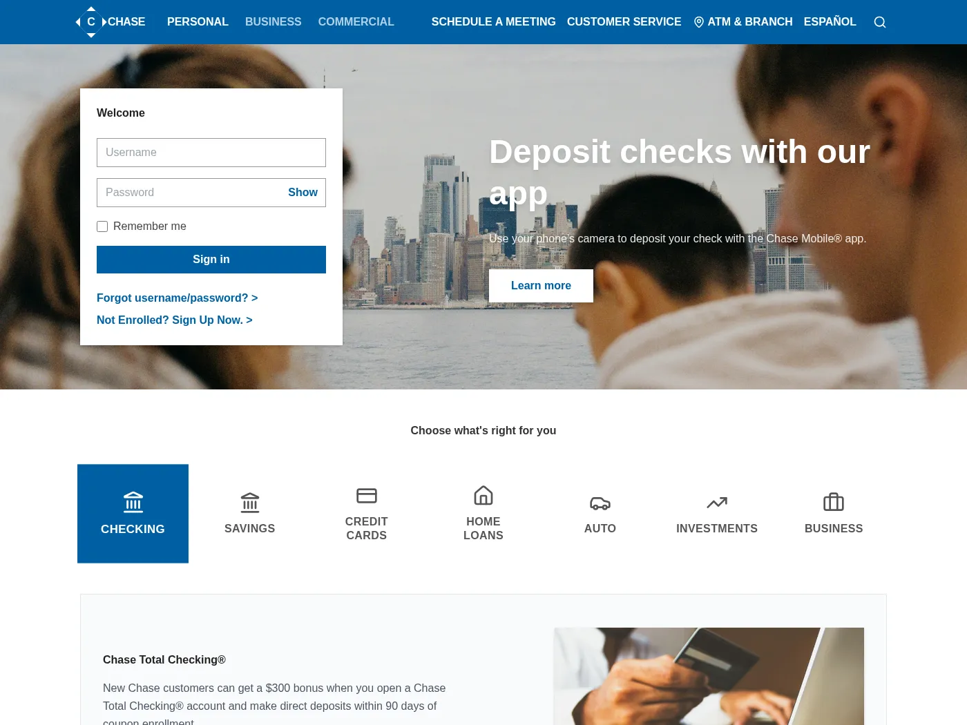 Chase.com Clone