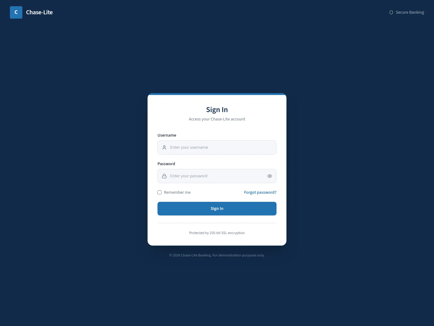 Chase-Lite Banking MVP
