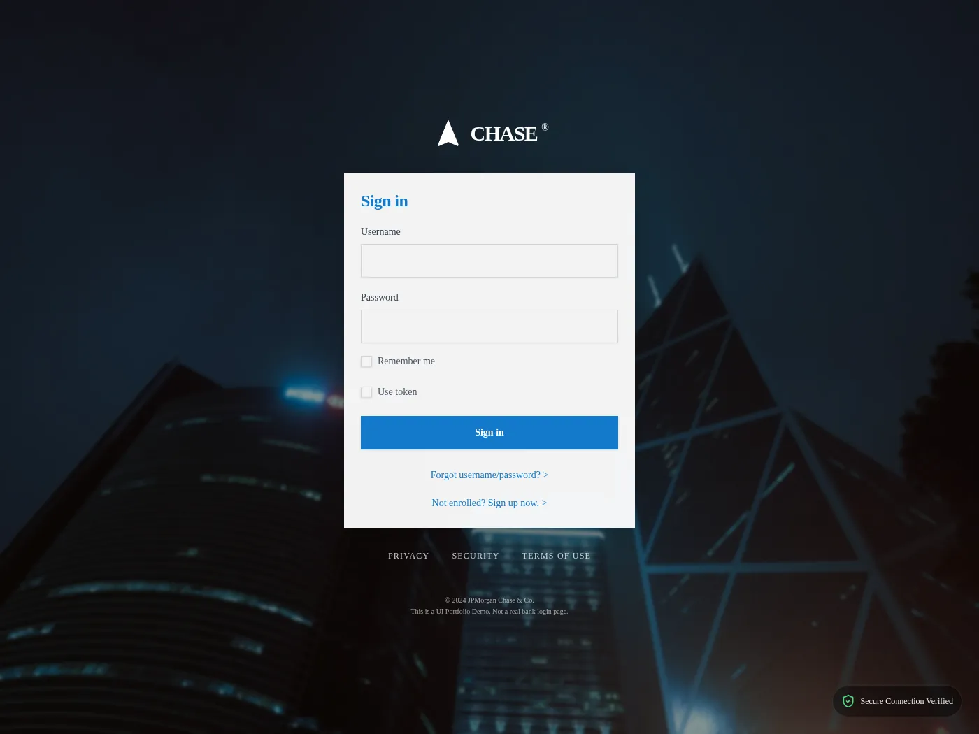 Chase Bank Login Clone