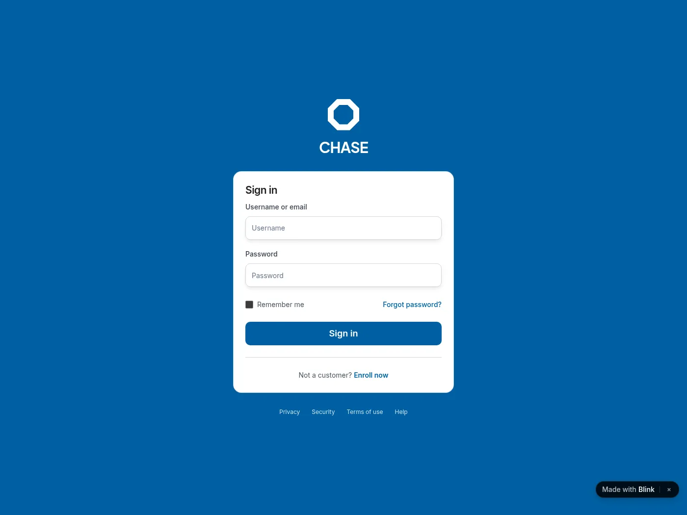 Chase UI Prototype
