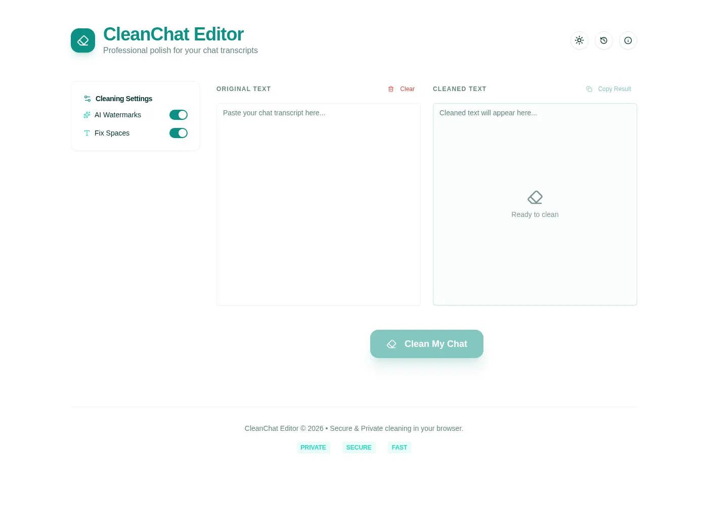 CleanChat Editor