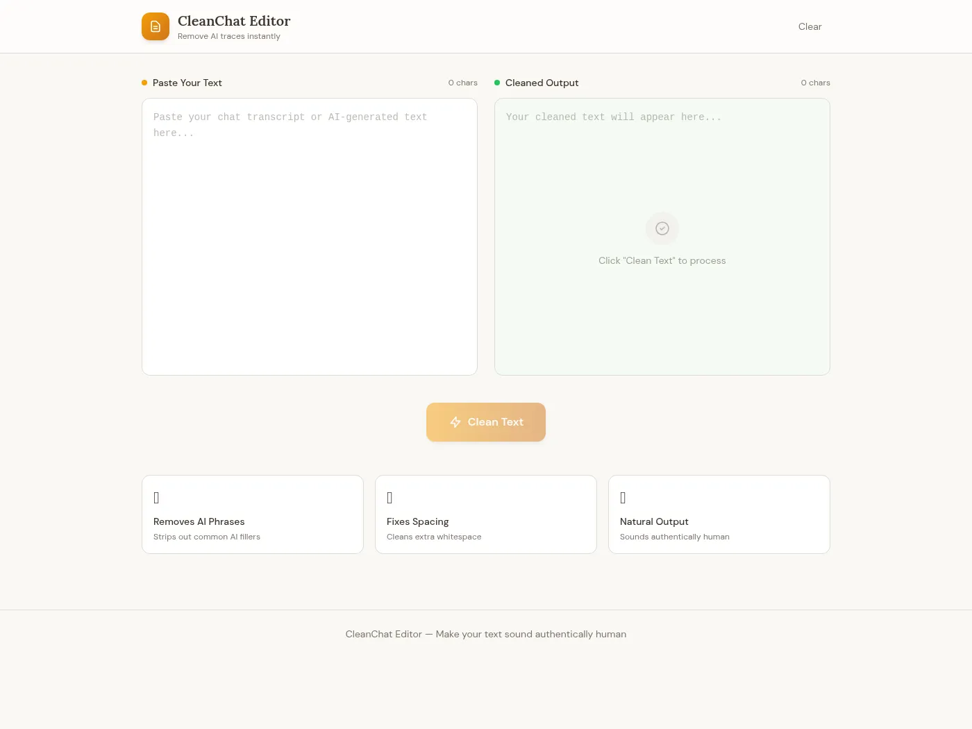 CleanChat Editor
