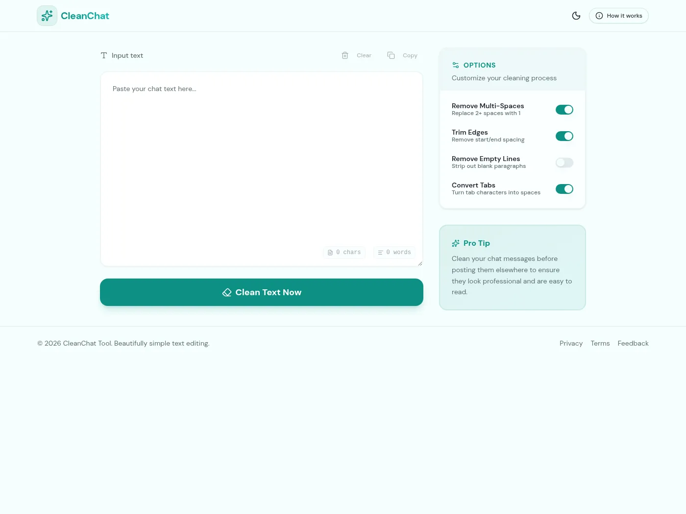 Chat Text Cleaner