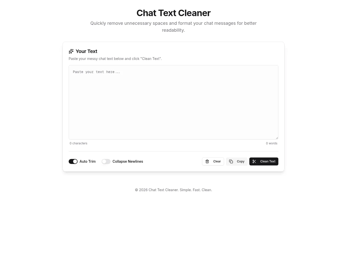 Chat Text Cleaner