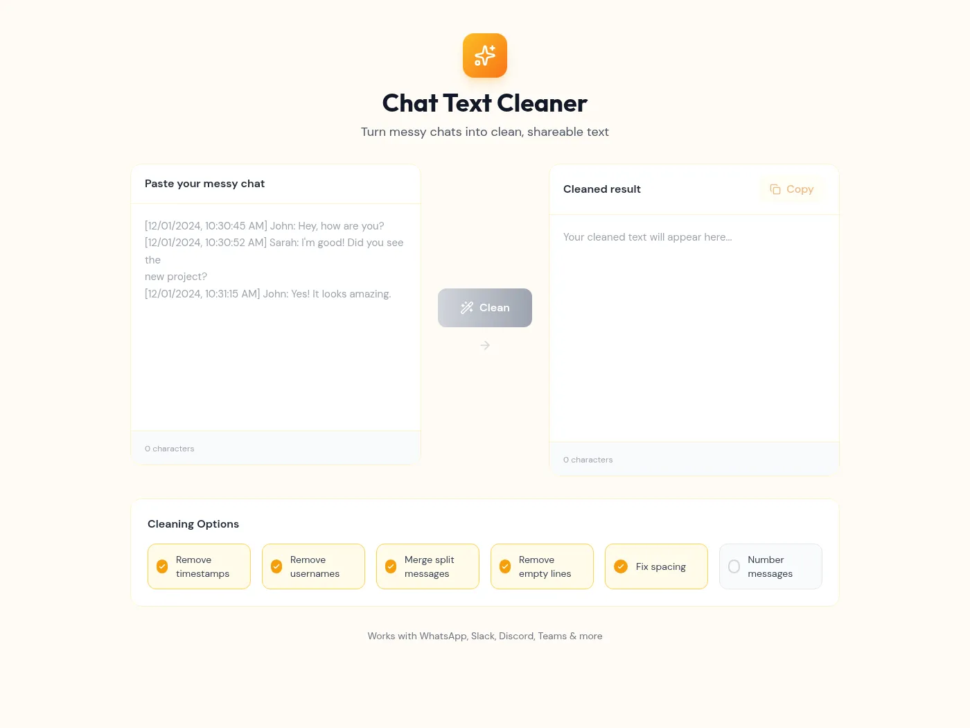 Chat Text Cleaner