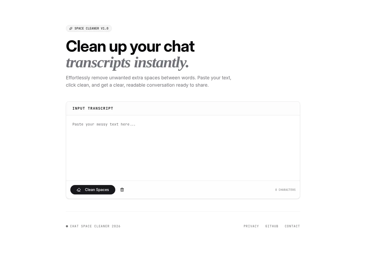 Chat Space Cleaner
