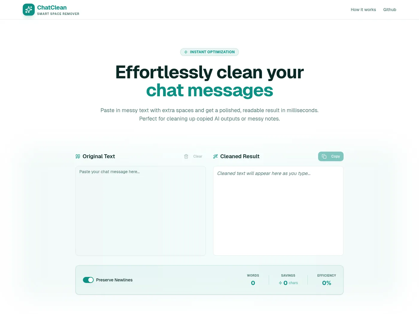 Chat Space Cleaner