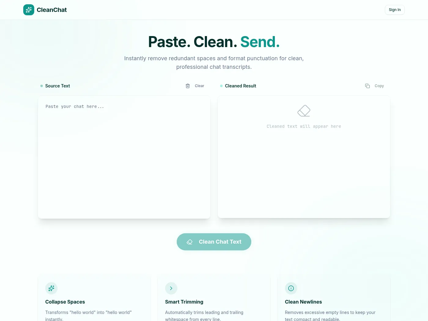CleanChat Editor