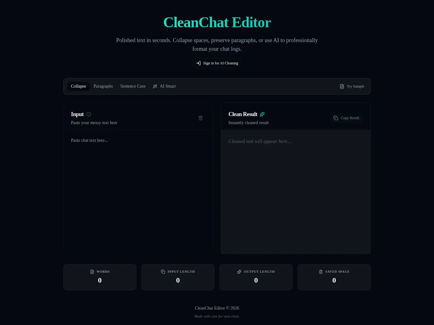 CleanChat Editor