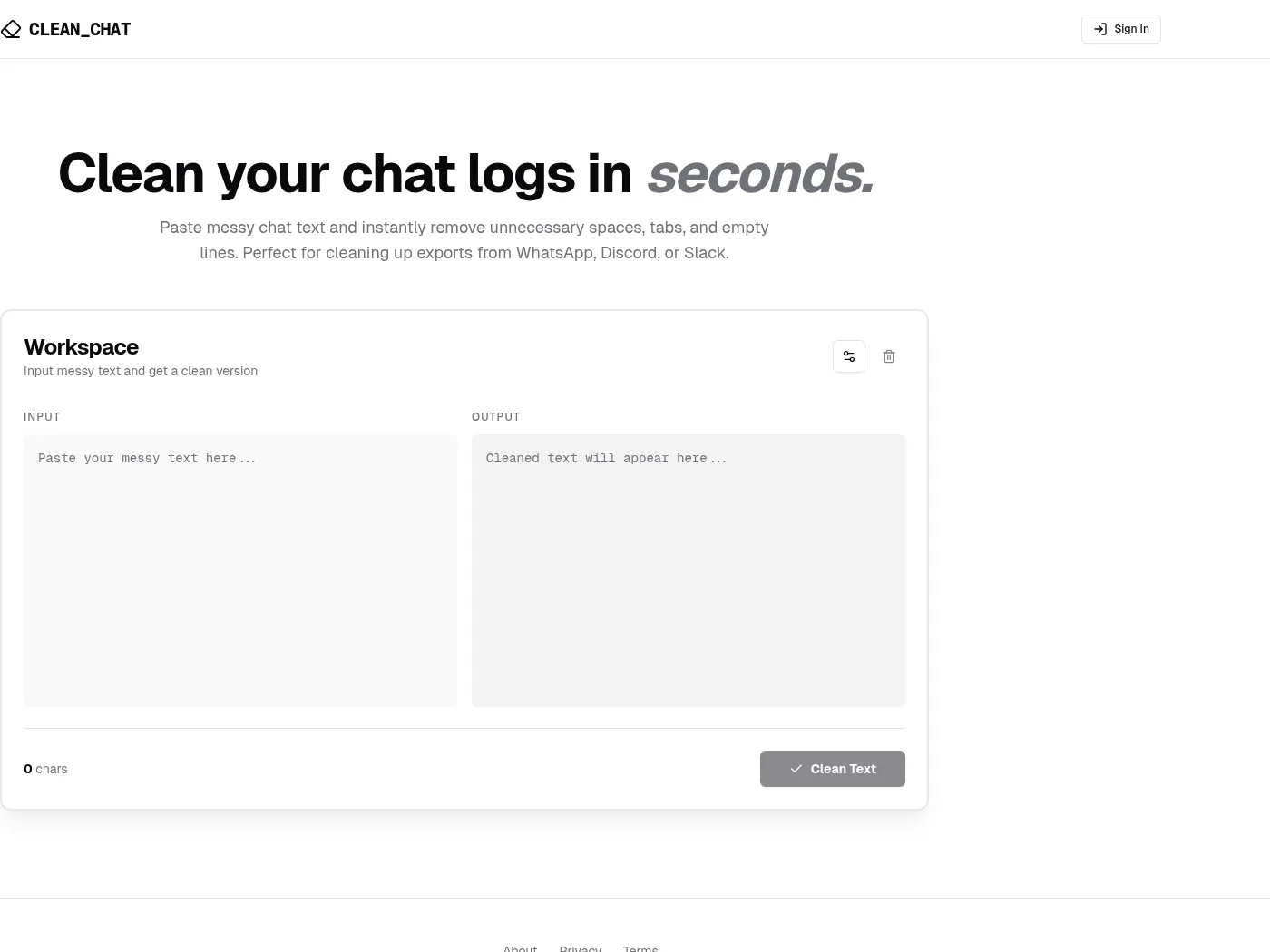 Chat Text Cleaner