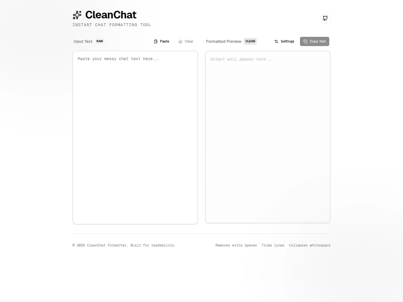 CleanChat Formatter