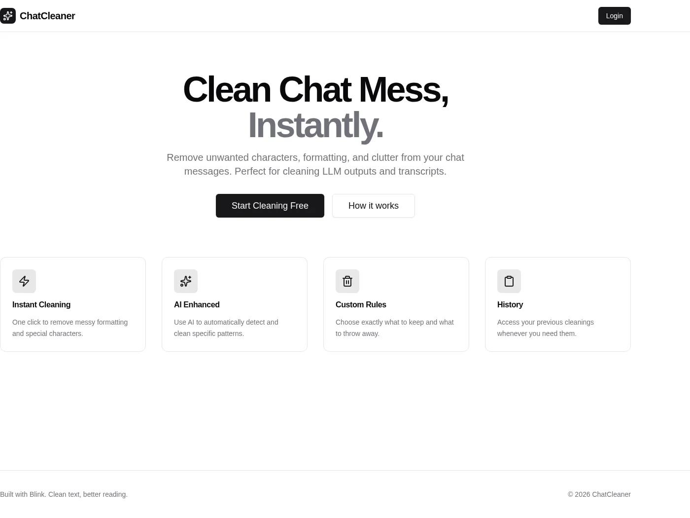 Chat Text Cleaner