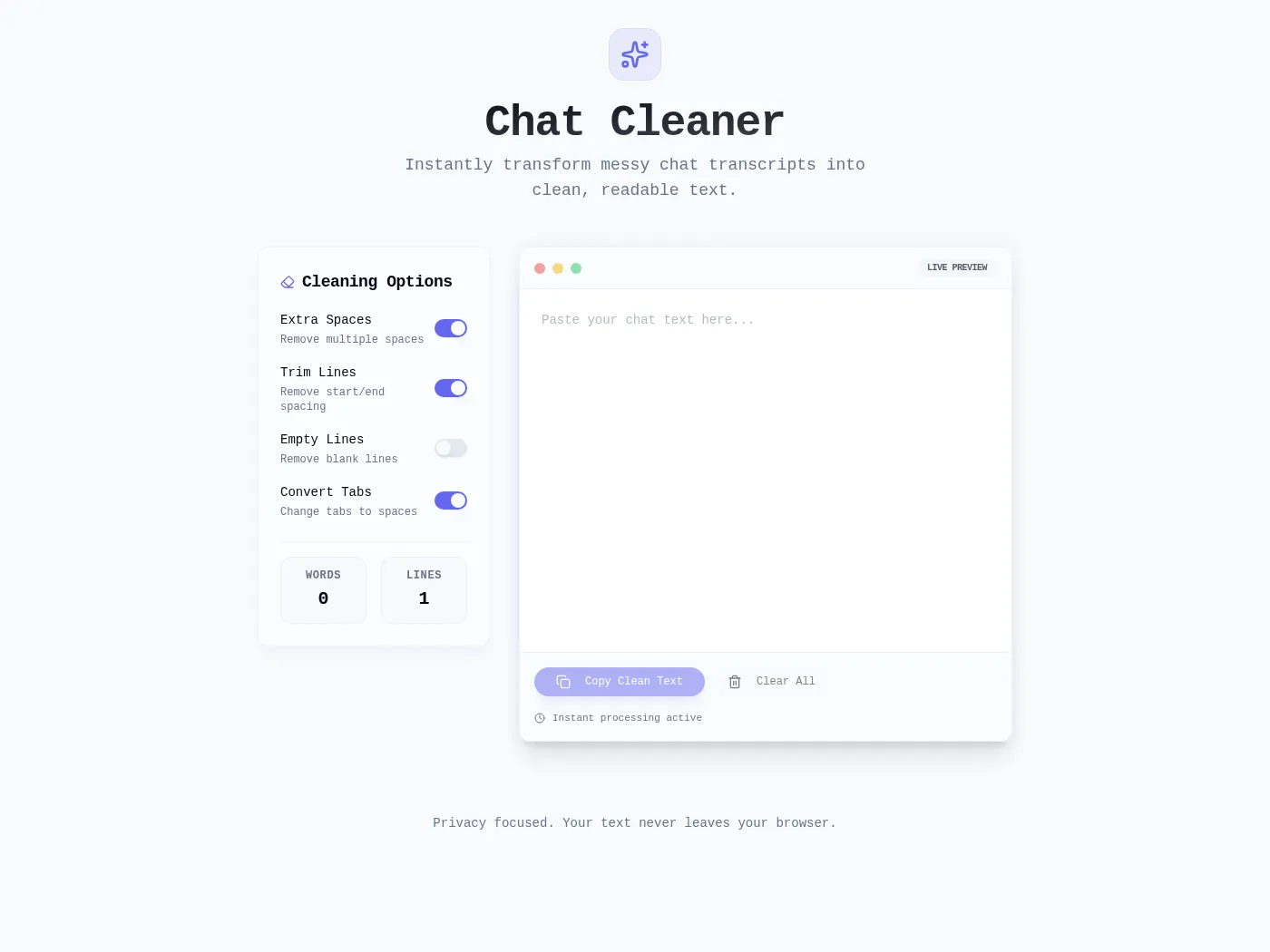 Chat Text Cleaner