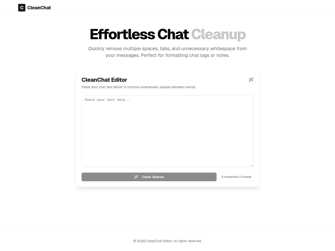 CleanChat Editor