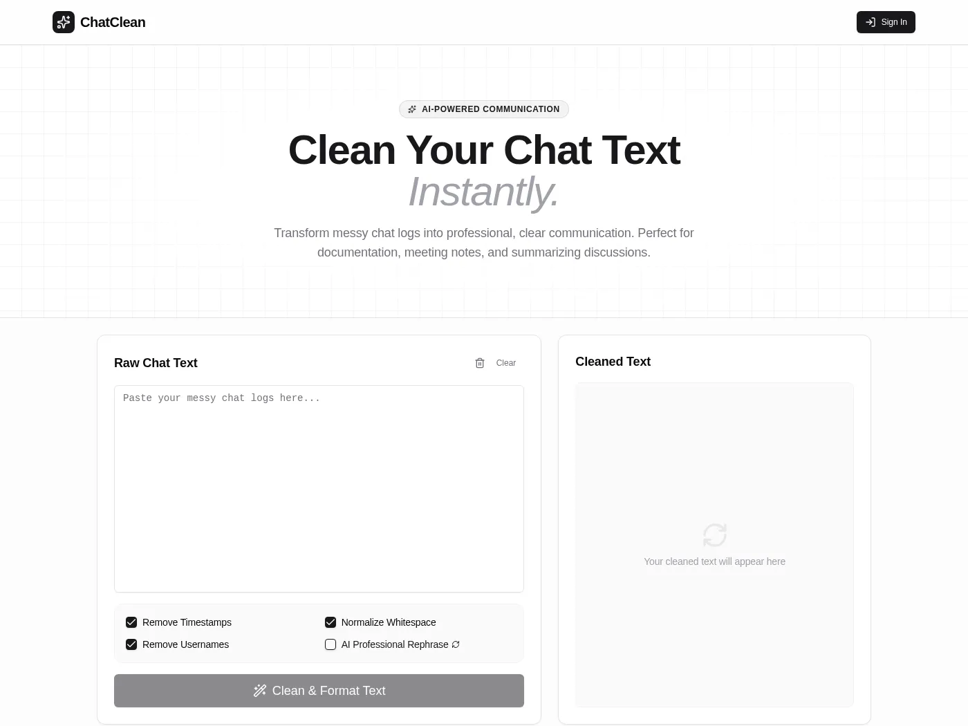 Chat Text Cleaner