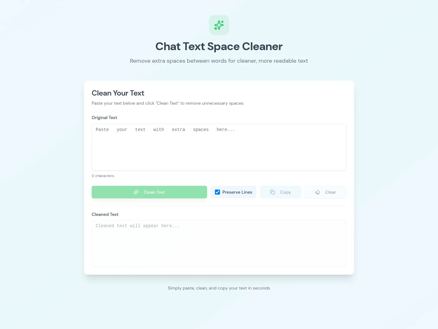 Chat Text Space Cleaner