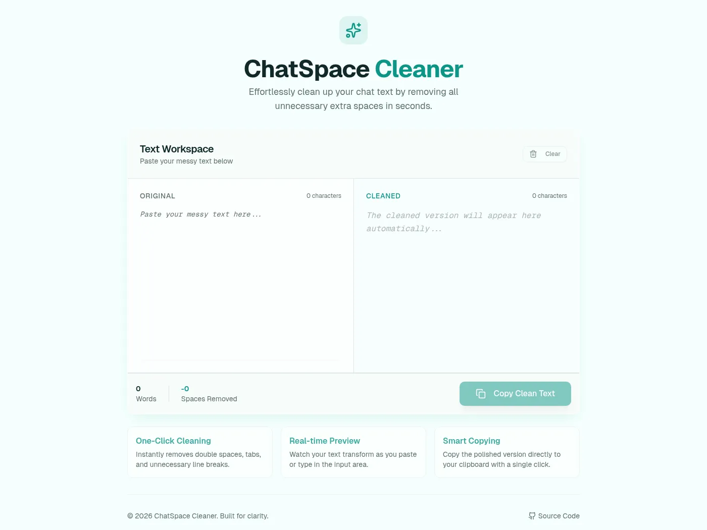 Chat Text Space Cleaner