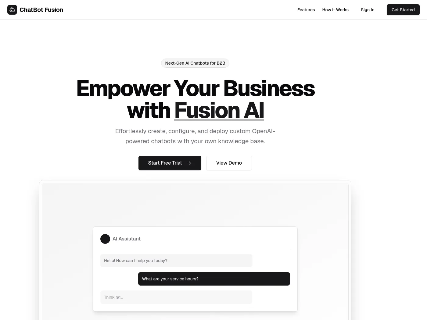 ChatBot Fusion SaaS
