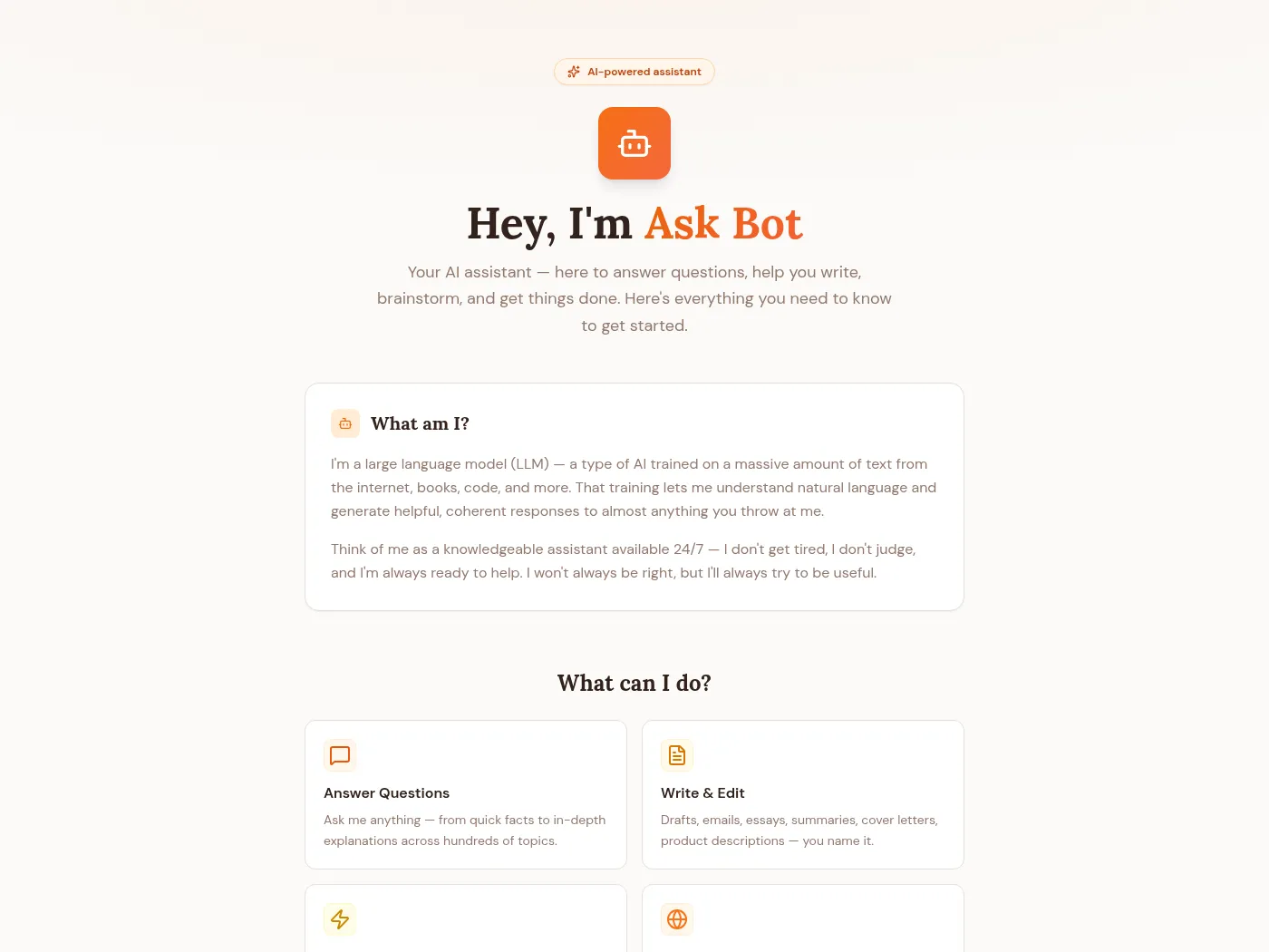 Ask Bot Info