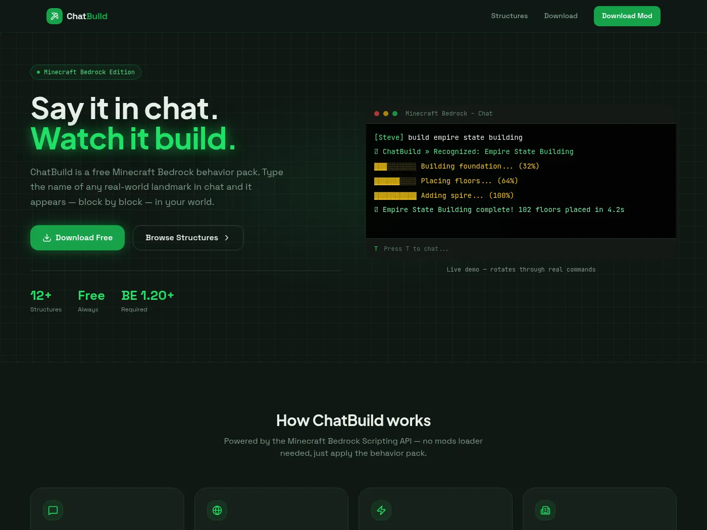 ChatBuild Minecraft Mod
