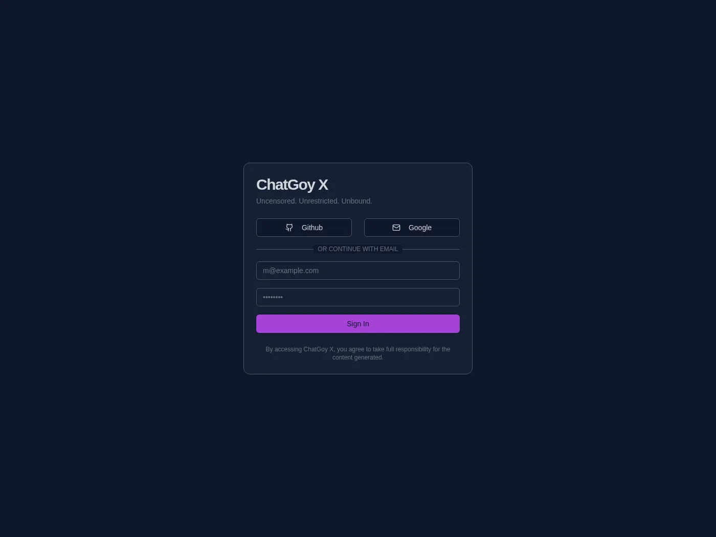 Uncensored ChatGoy X