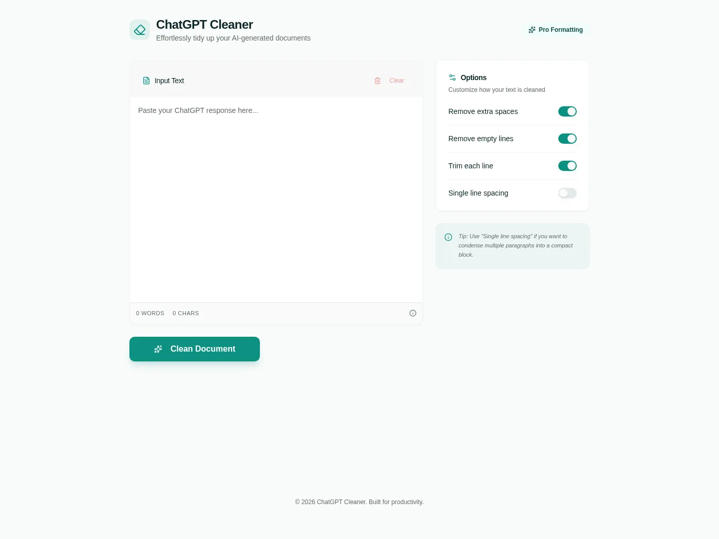 ChatGPT Cleaner