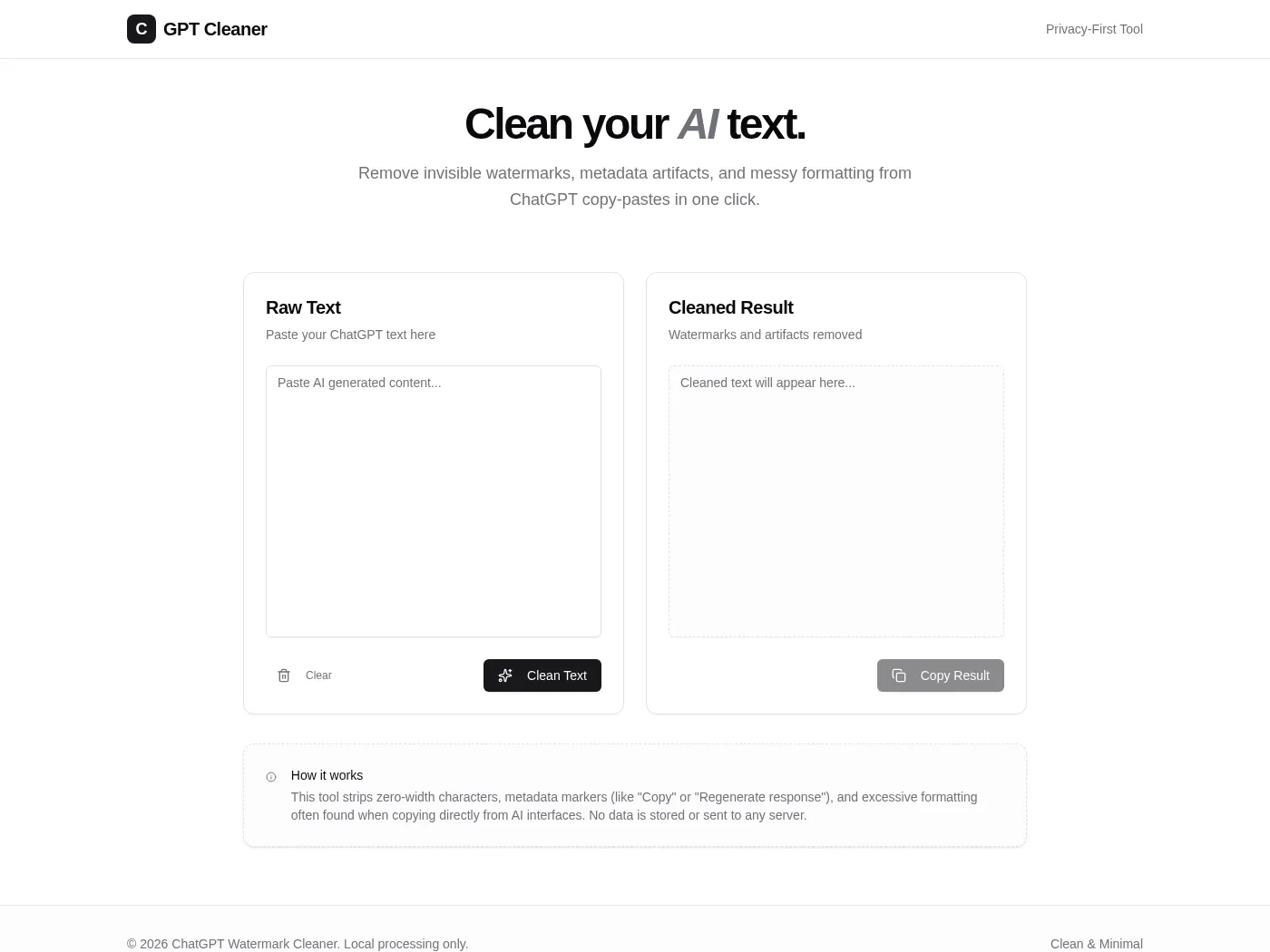 ChatGPT Watermark Cleaner
