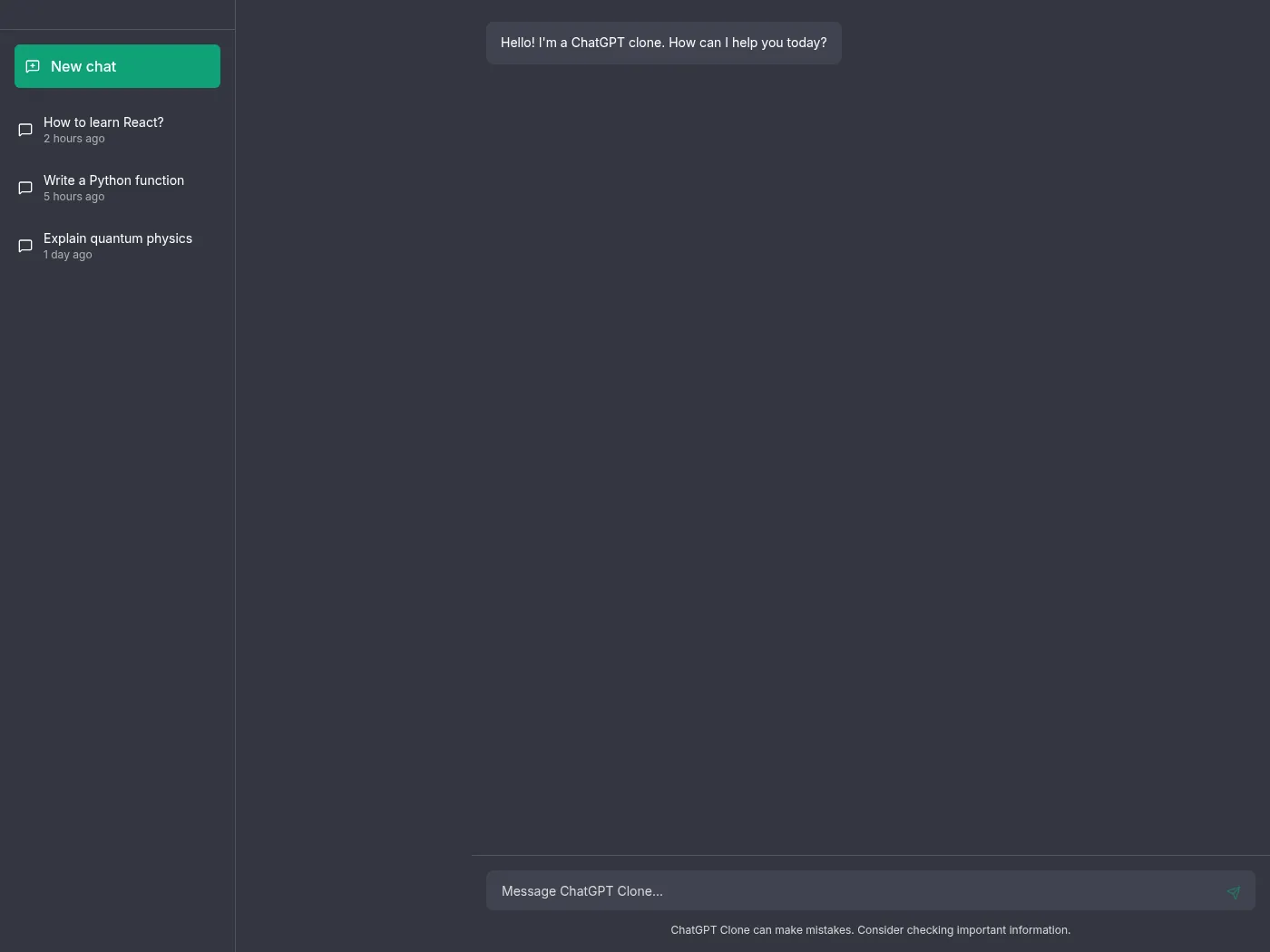 ChatGPT Web Clone