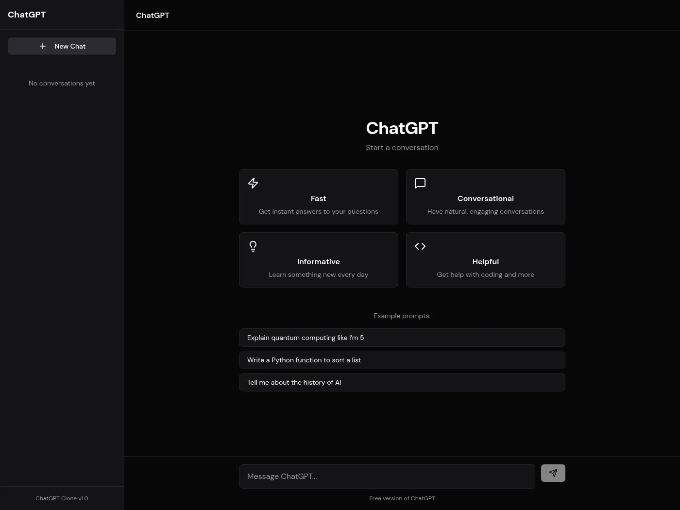 ChatGPT Web Clone