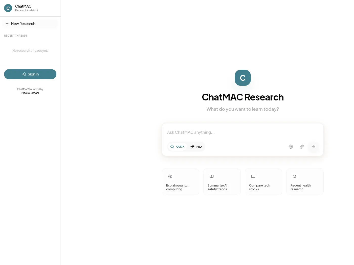 ChatMAC Research Assistant