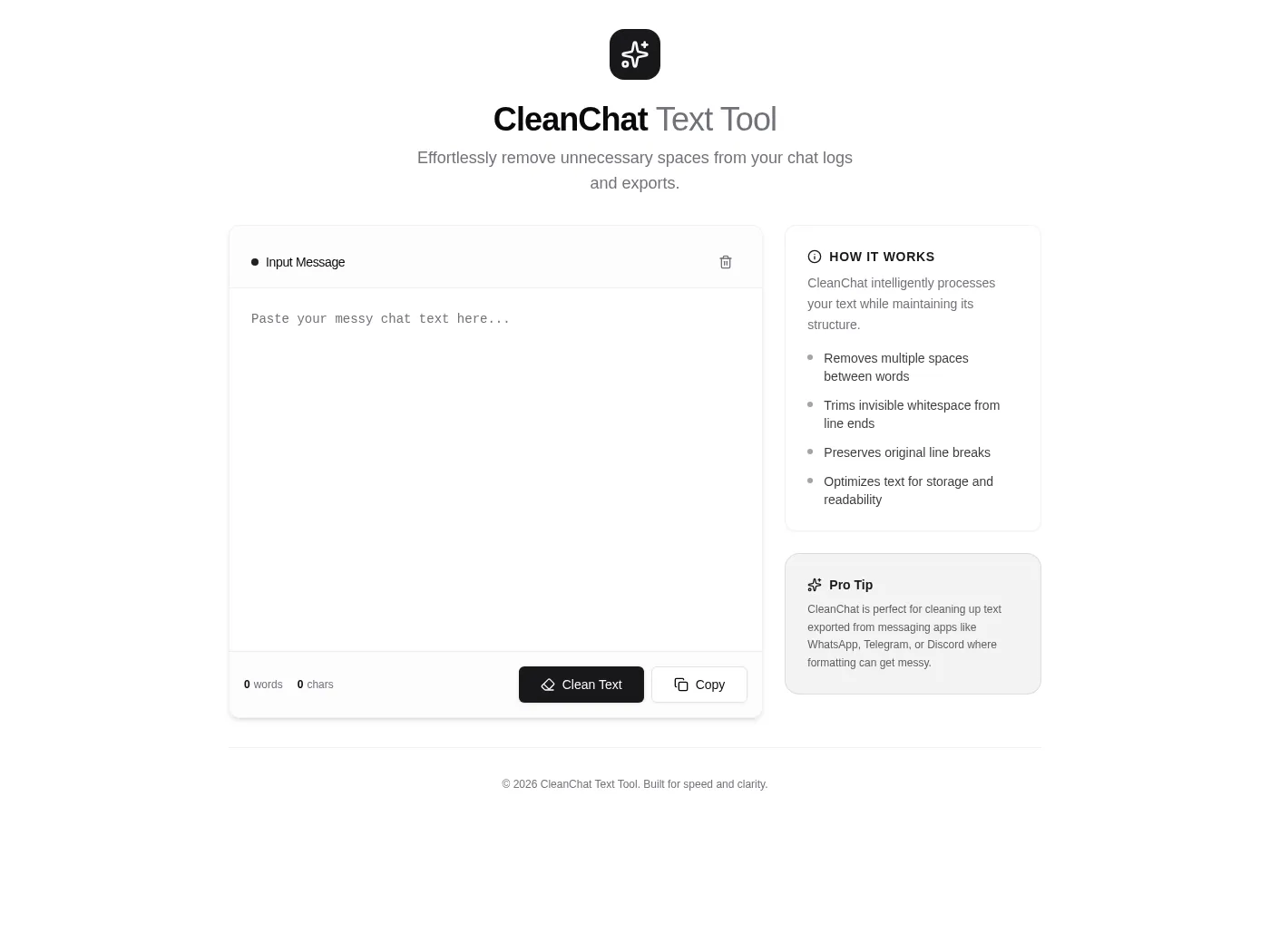CleanChat Text Tool