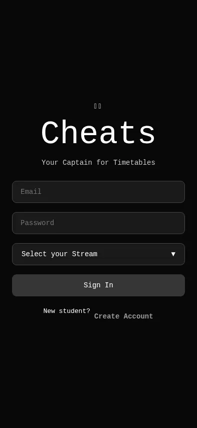 Cheats Timetable App