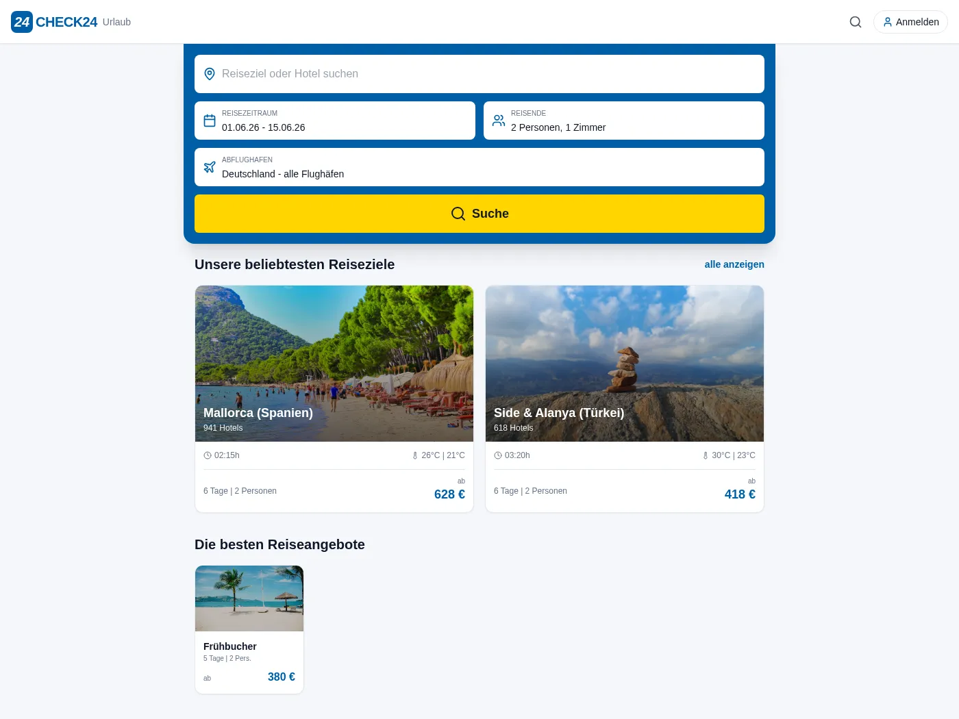 Check24 Urlaub App
