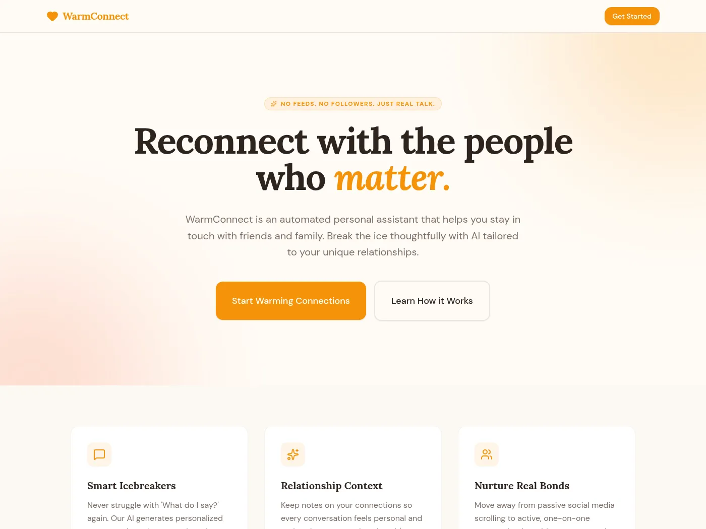 WarmConnect Chatbot