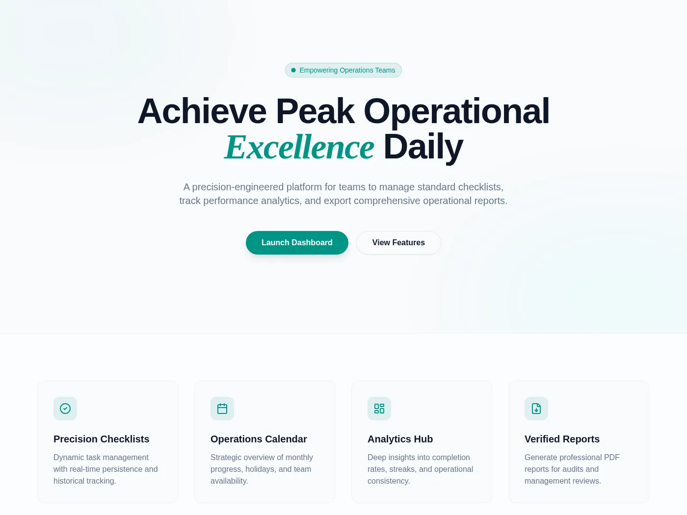 Checklist Dashboard Pro