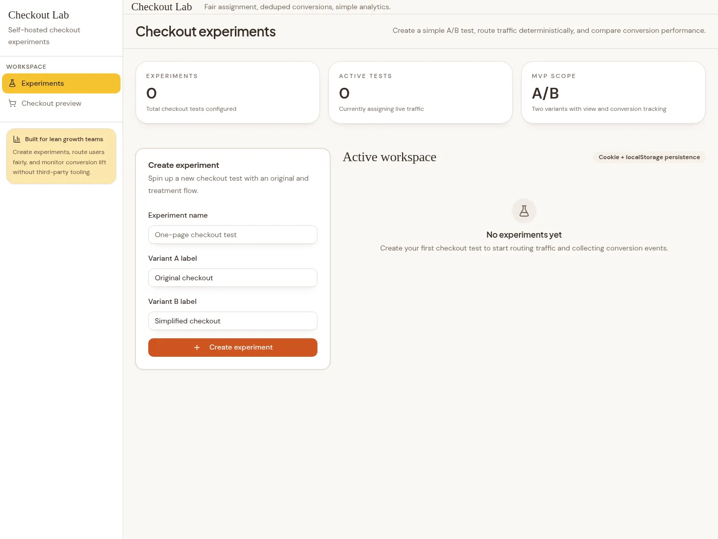 Checkout A/B UX Tester