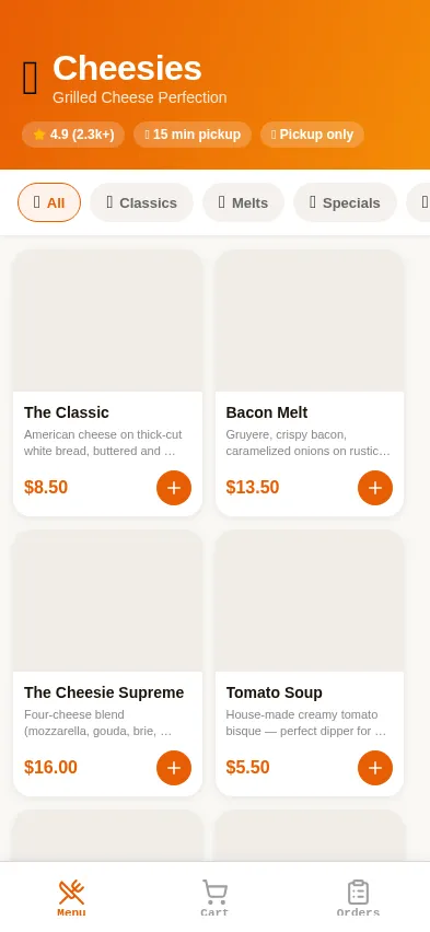 Cheesies Pickup App
