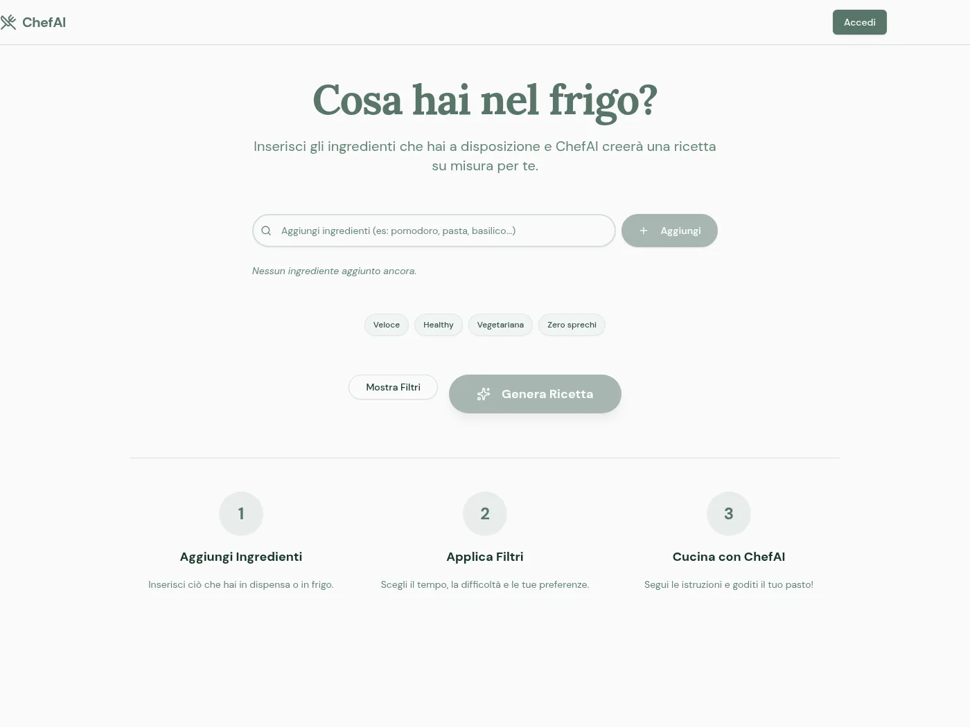 ChefAI Recipe Generator