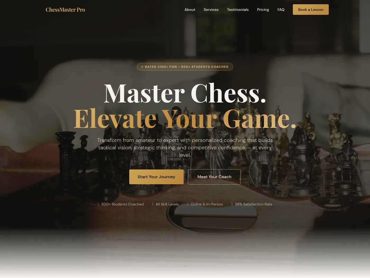 ChessMaster Landing Page