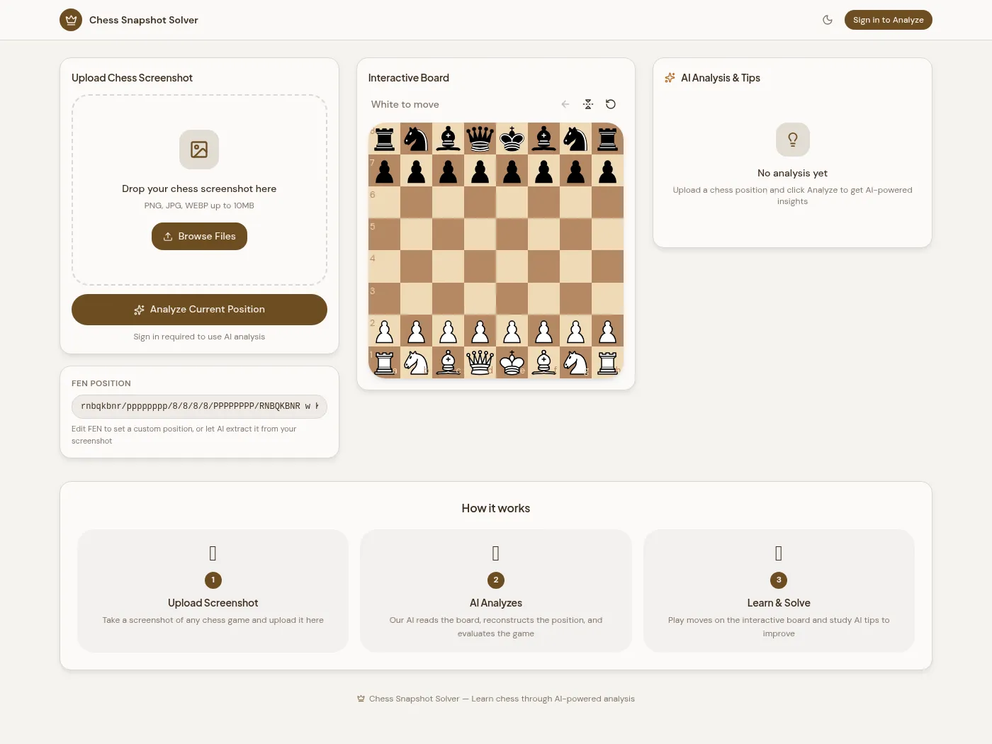 Chess Snapshot Solver