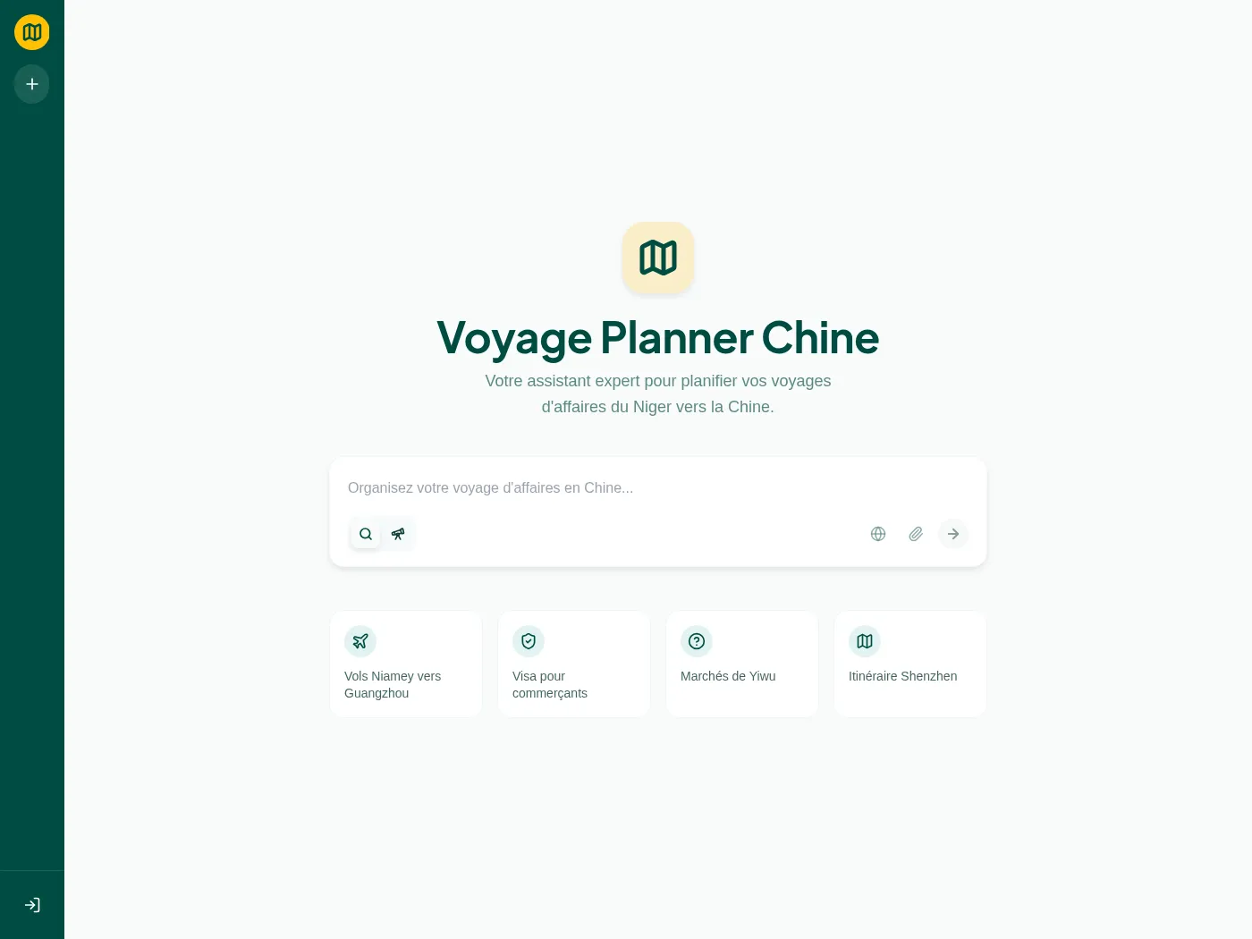 Voyage Planner Niger-Chine