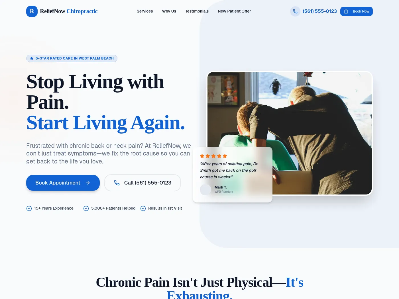ReliefNow Chiropractic Site
