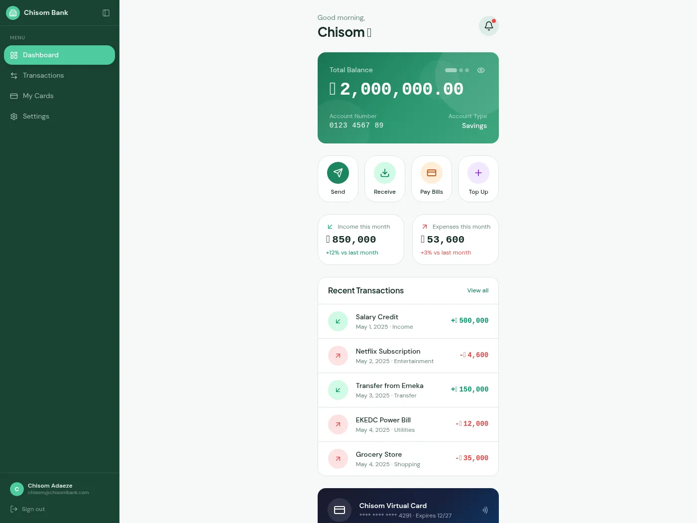 Chisom Bank Portal
