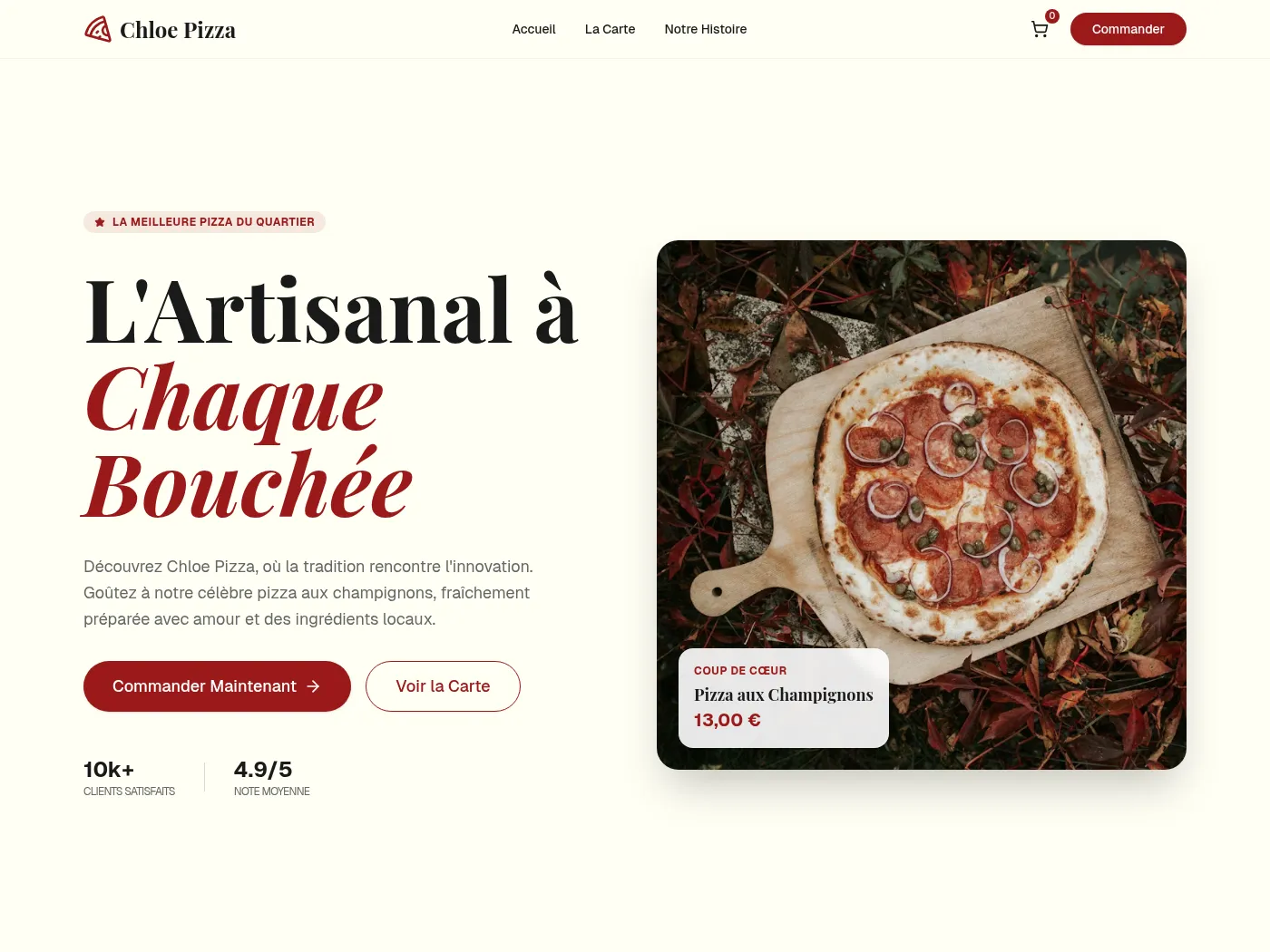 Chloe Pizza Website