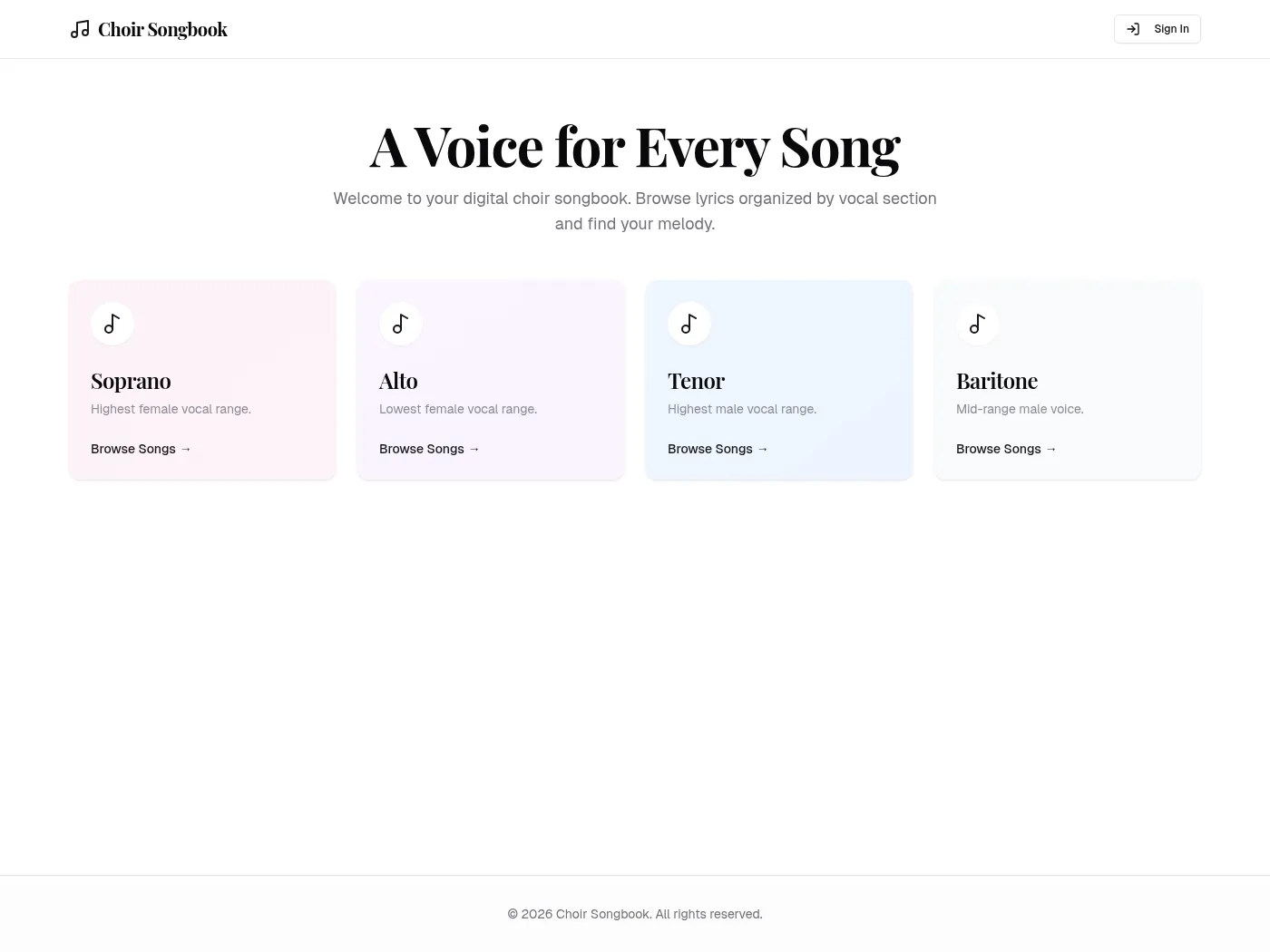 Choir Songbook