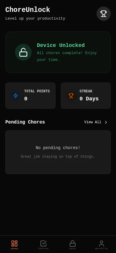 ChoreUnlock App