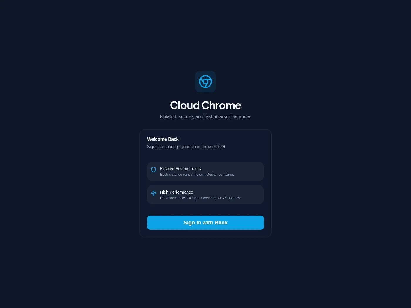 Cloud Chrome Console